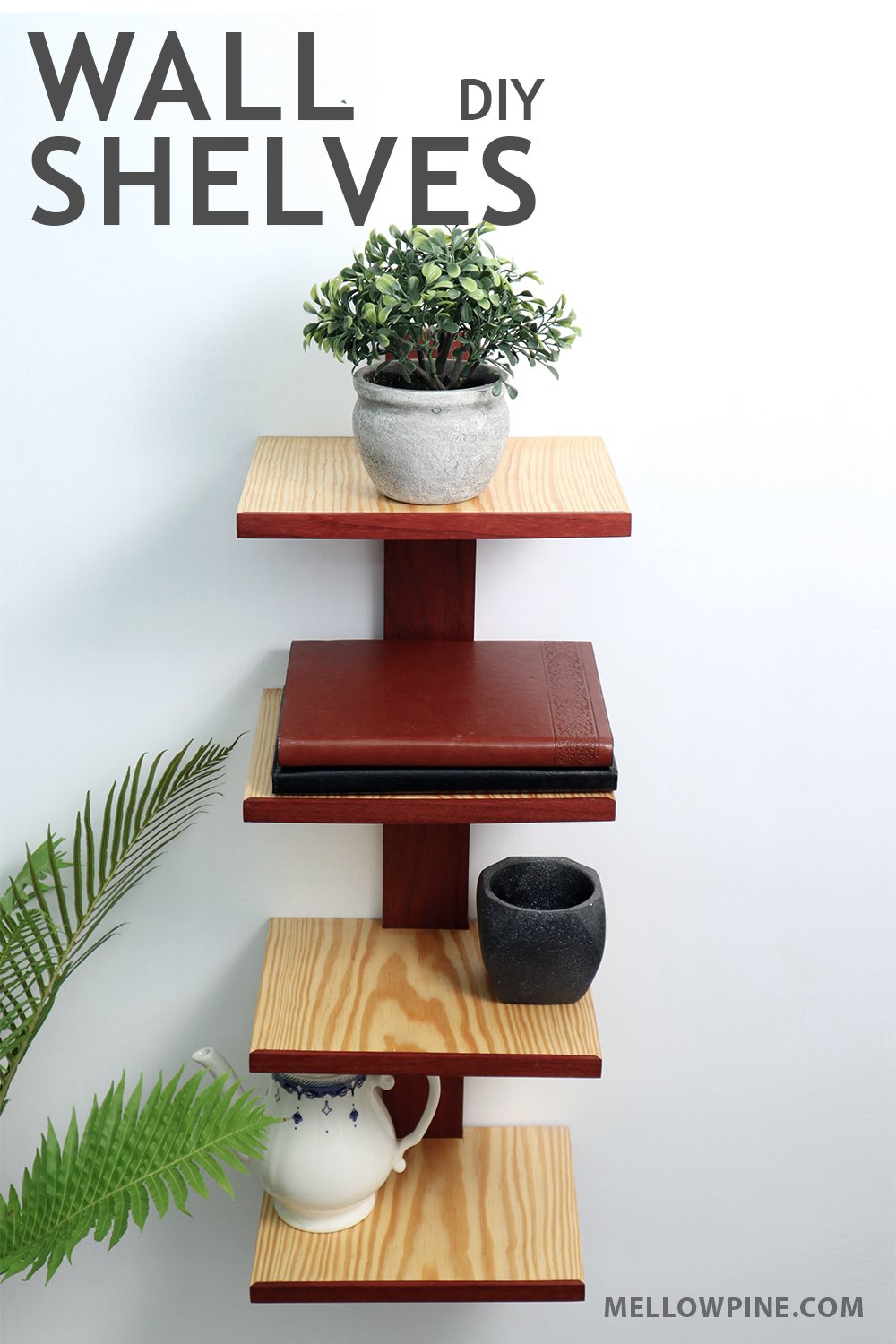 DIY Vertical Spine Column Bookshelf - MellowPine