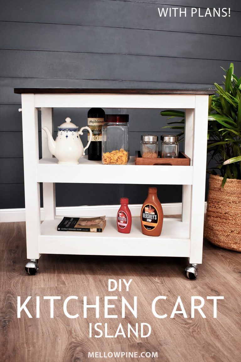 DIY Kitchen Cart on Wheels-Tutorial with Plans - MellowPine