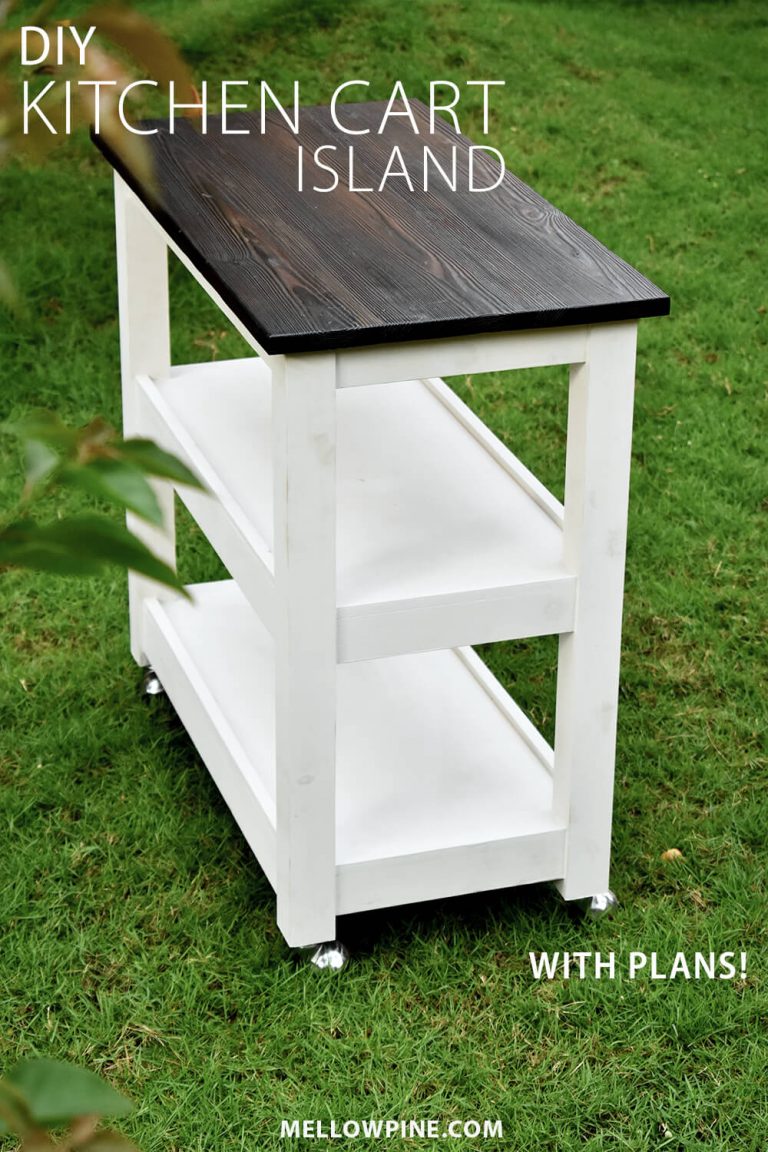 DIY Kitchen Cart on Wheels-Tutorial with Plans - MellowPine