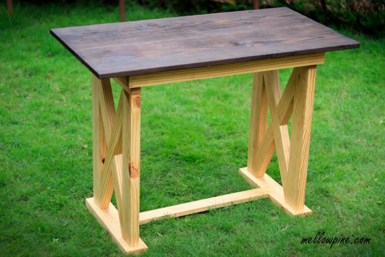 DIY Packable X-Brace Desk-with Plans - MellowPine