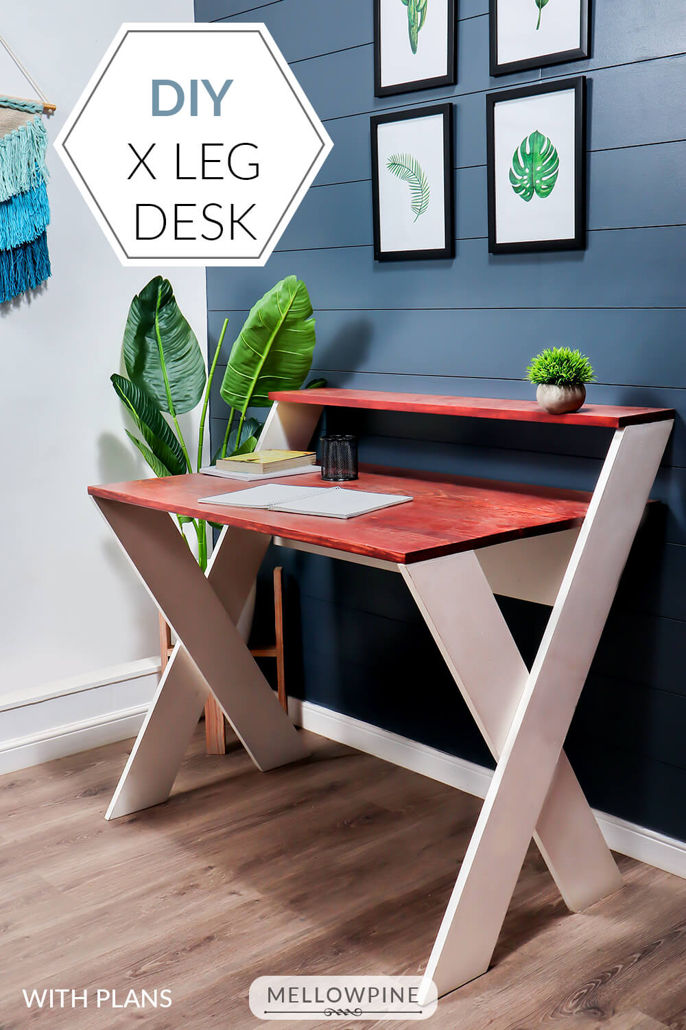 X Desk DIY with plan - MellowPine