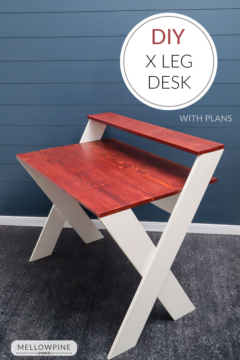 X Desk DIY with plan - MellowPine