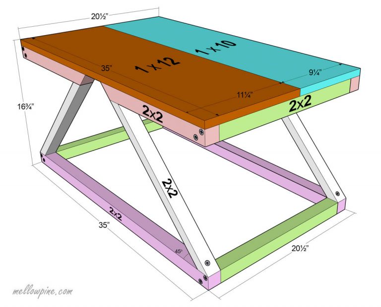 DIY Reversible Z Coffee Table [Plans Included] - MellowPine